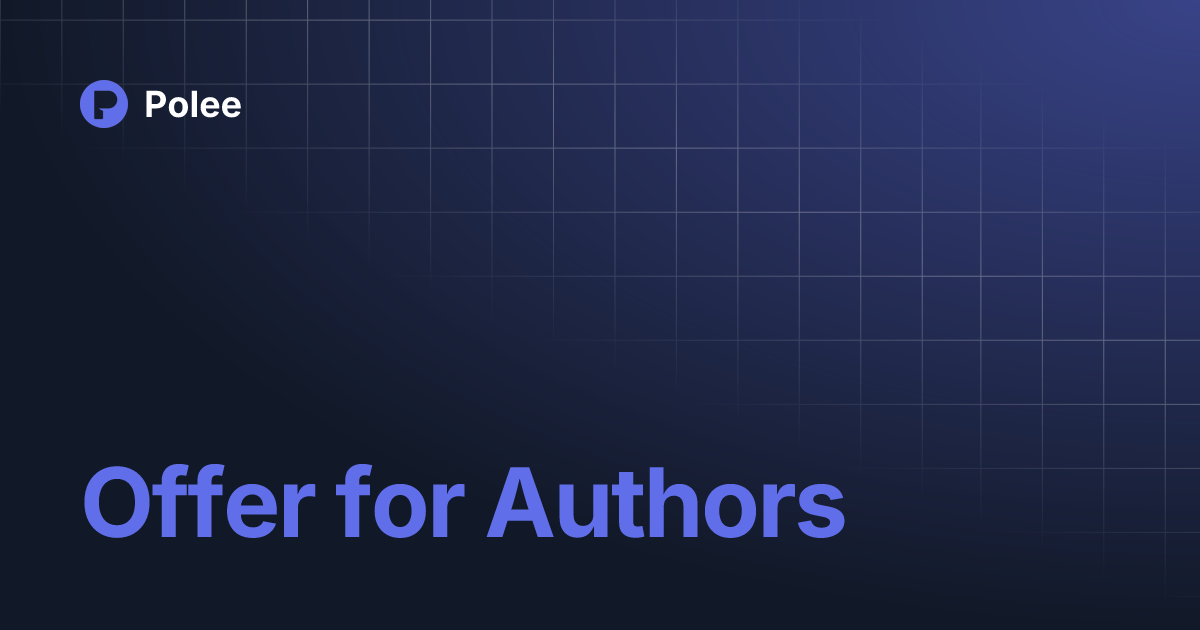 Offer for Authors | Polee